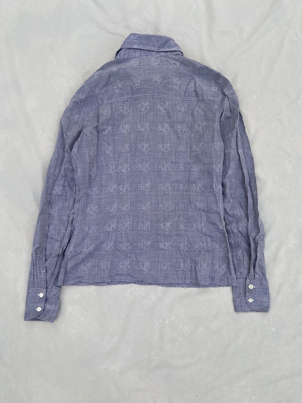 Gucci × Vintage GUCCI 70S ANCHOR EMBOSSED BUTTON DOWN SHIRT | Grailed