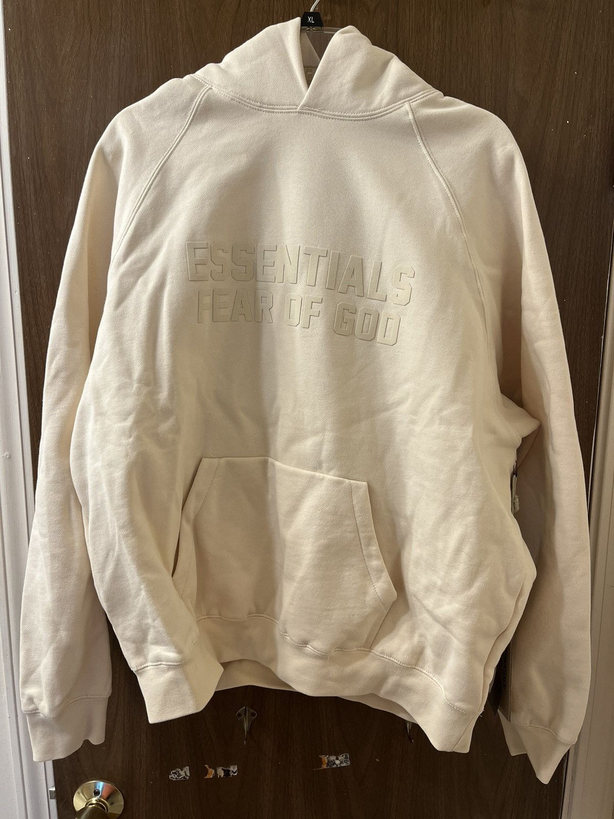 Essentials × Fear of God Fear of God Essentials Hoodie “Eggshell” | Grailed