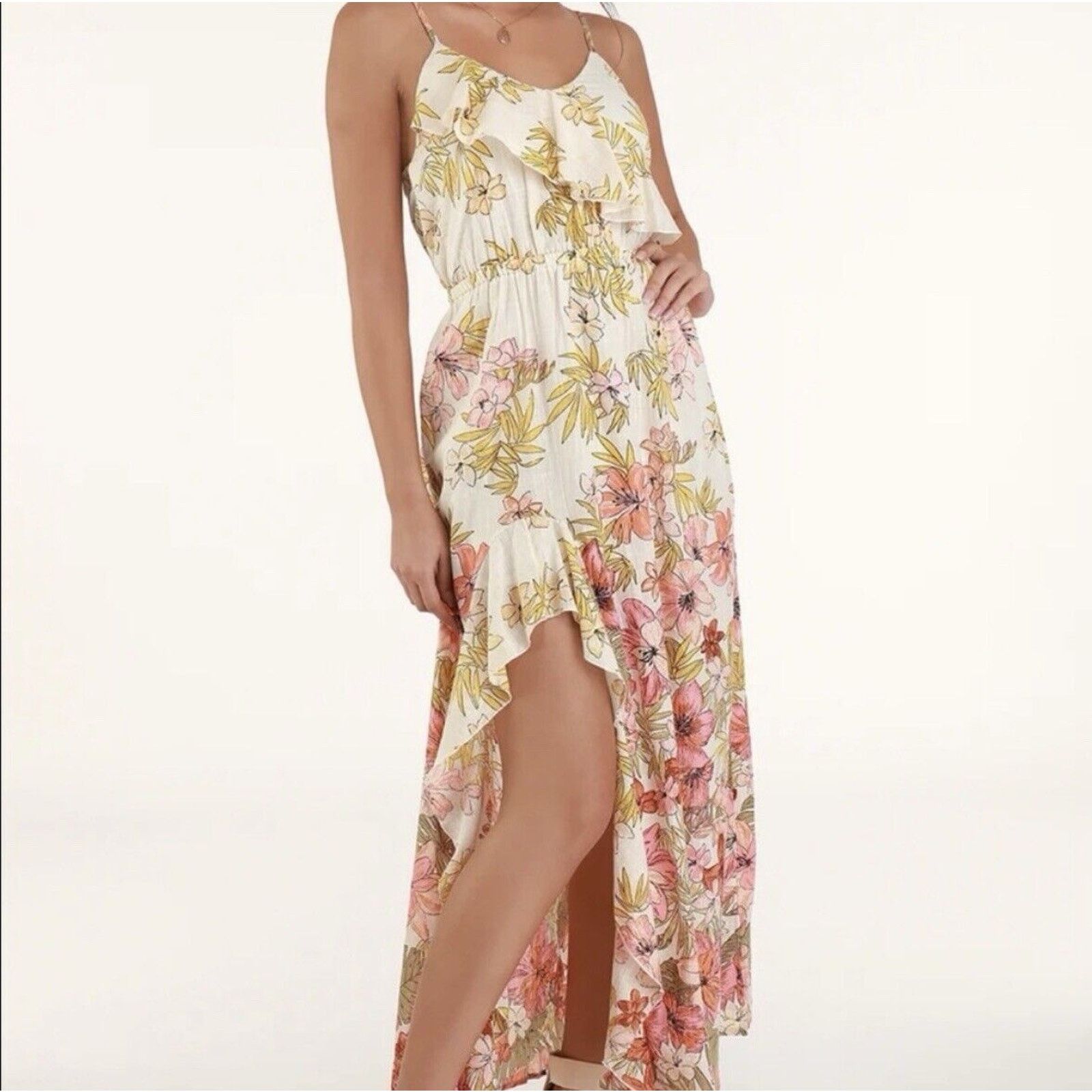 Billabong Billabong Floral Ruffle Maxi Dress Cottagecore Boho vacation ...