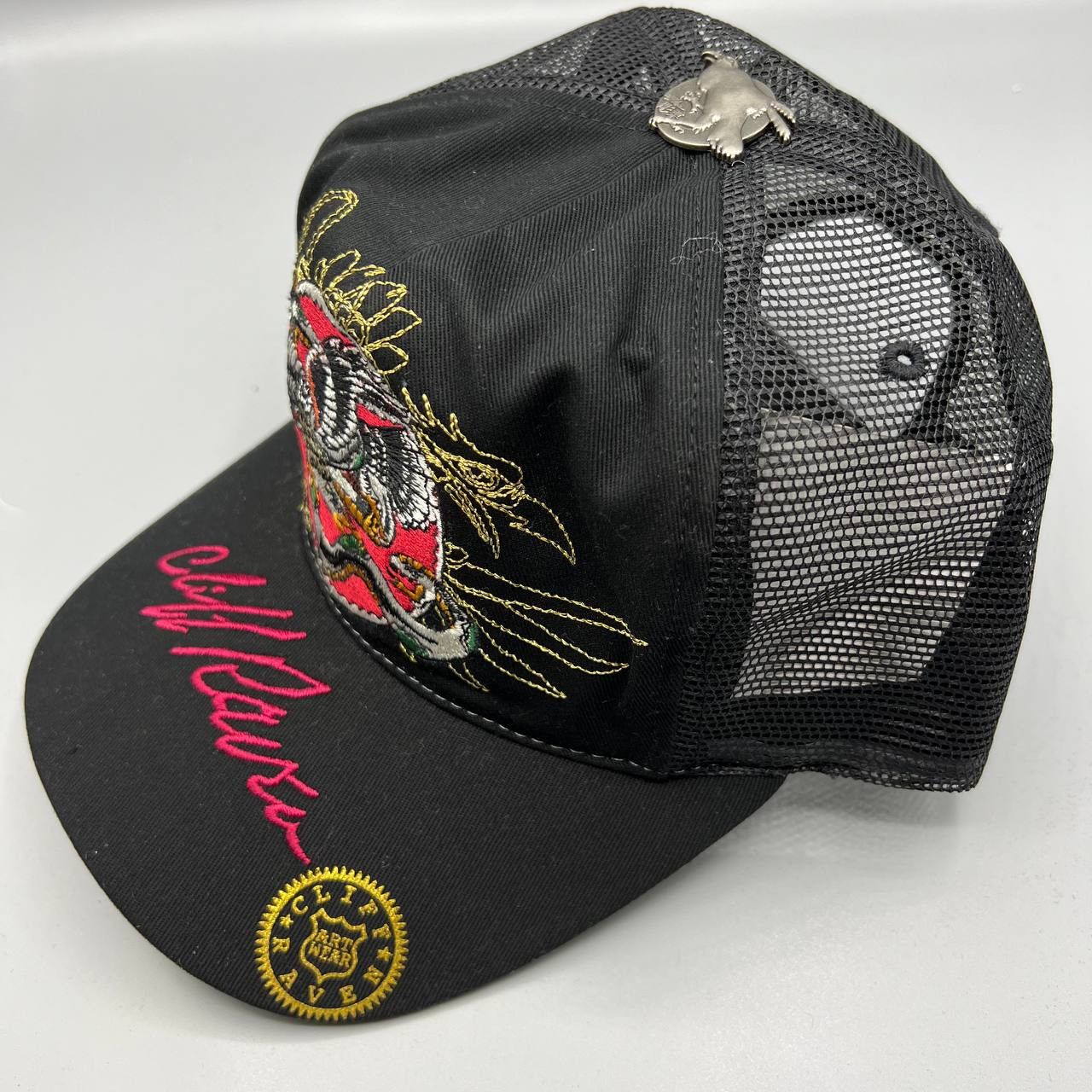 Ed Hardy Vintage Cliff Raven Hat Japanese tattoo Snap back Trucker ...