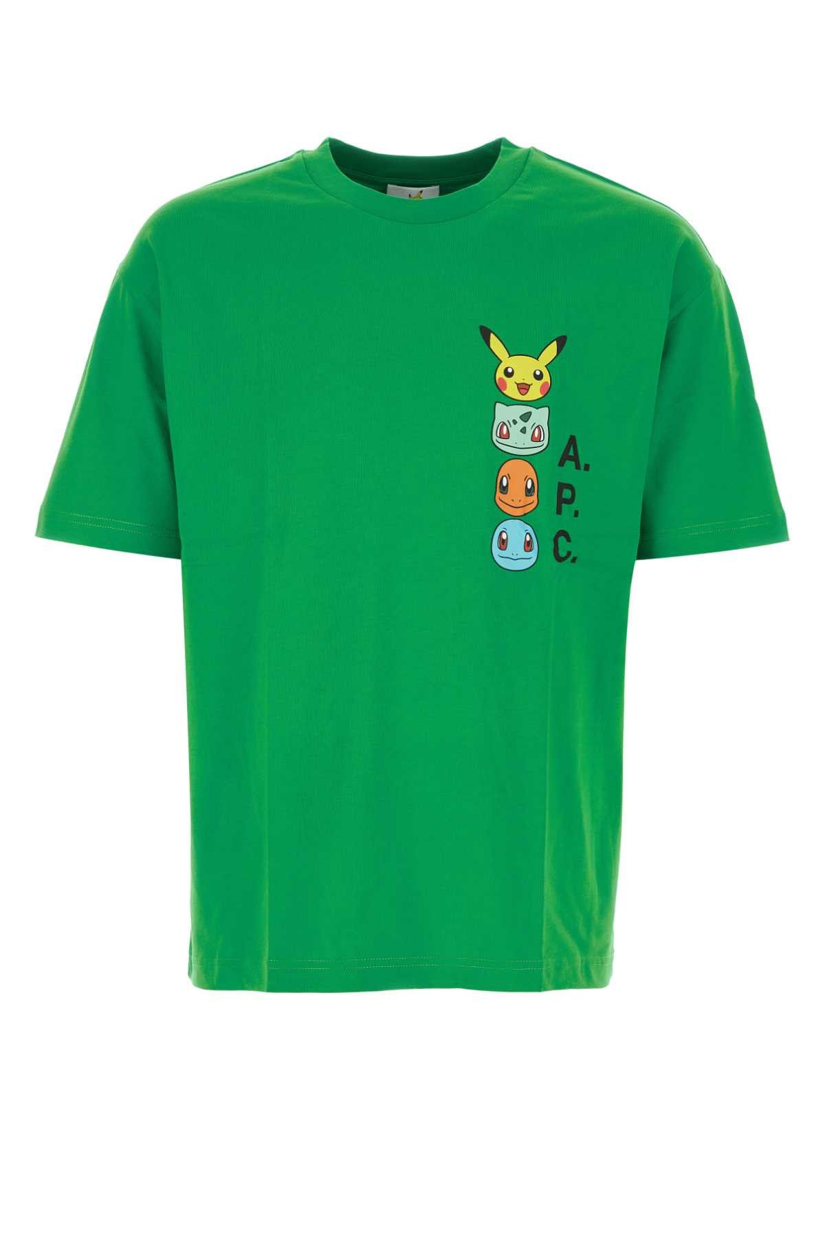 A.P.C. Grass Green Cotton Apc X Pokemon The Portrait T-Shirt | Grailed