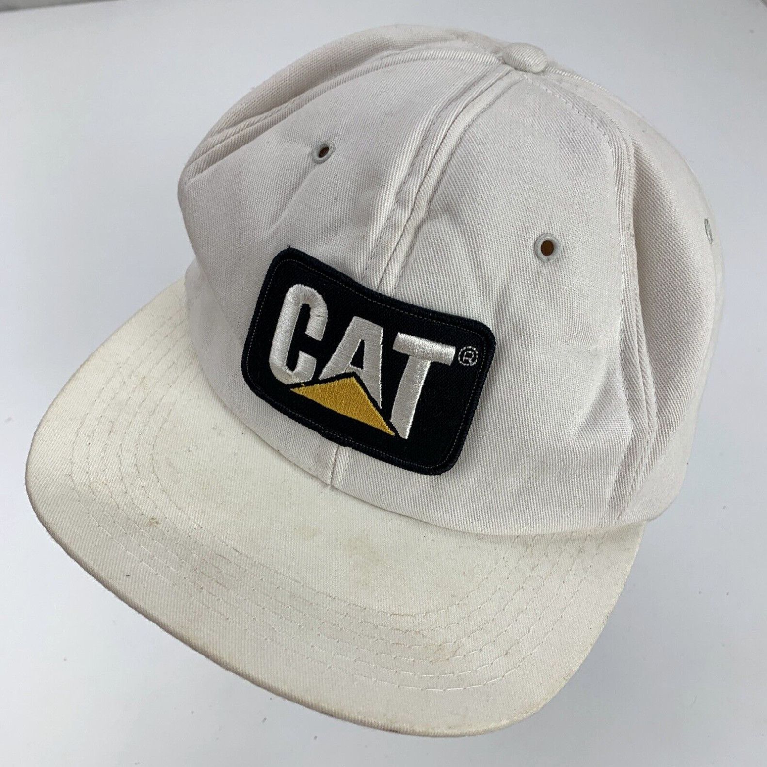 Caterpillar Caterpillar CAT Tonkin Patch White Hat Cap Vintage Foam Snapback Made in USA | Grailed