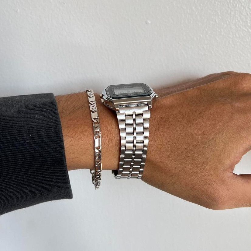 Casio y2k 2000s vintage retro silver stainless steel digital watch ...