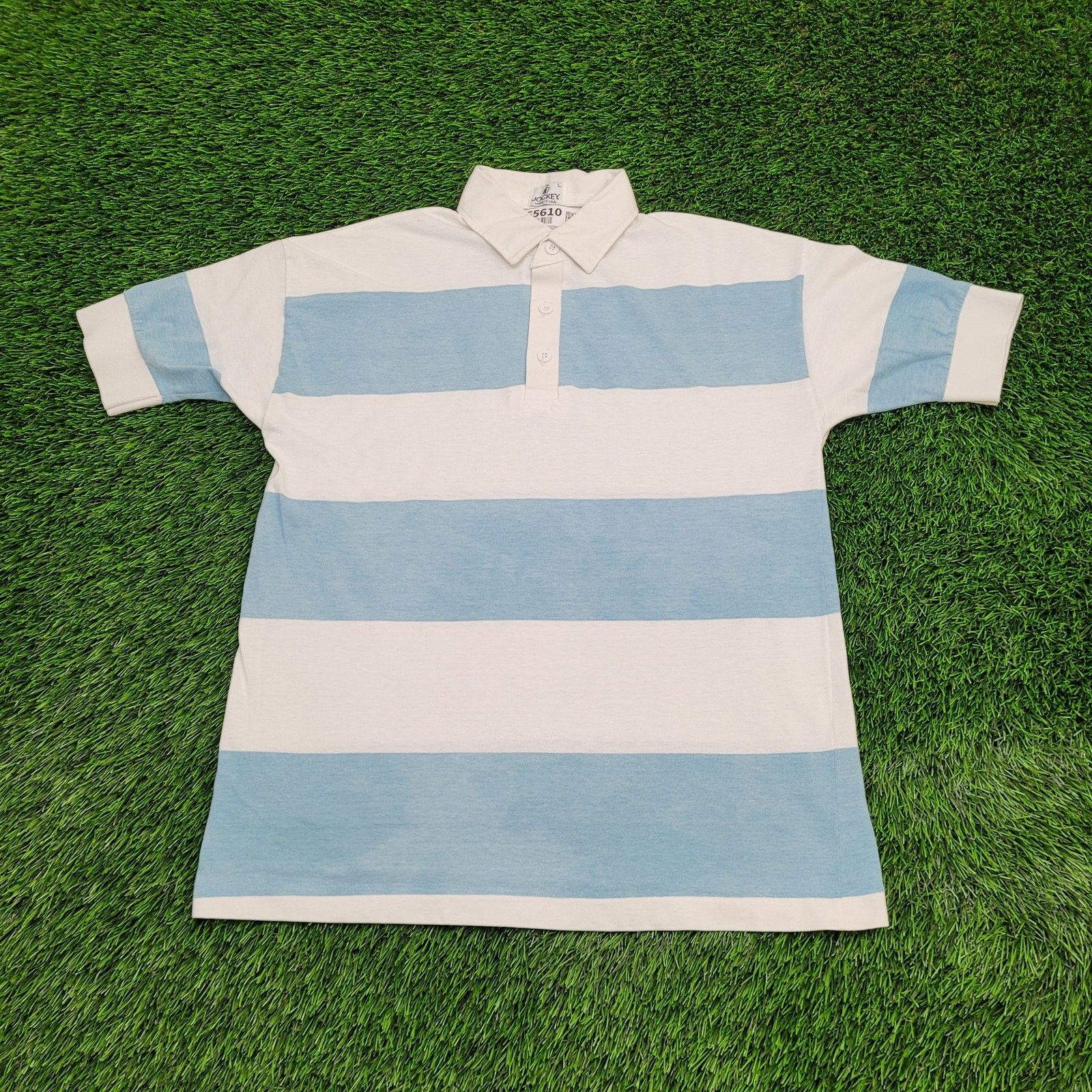 Jockey Vintage 90s Jockey Striped Polo M Two-Tone Trim | Grailed