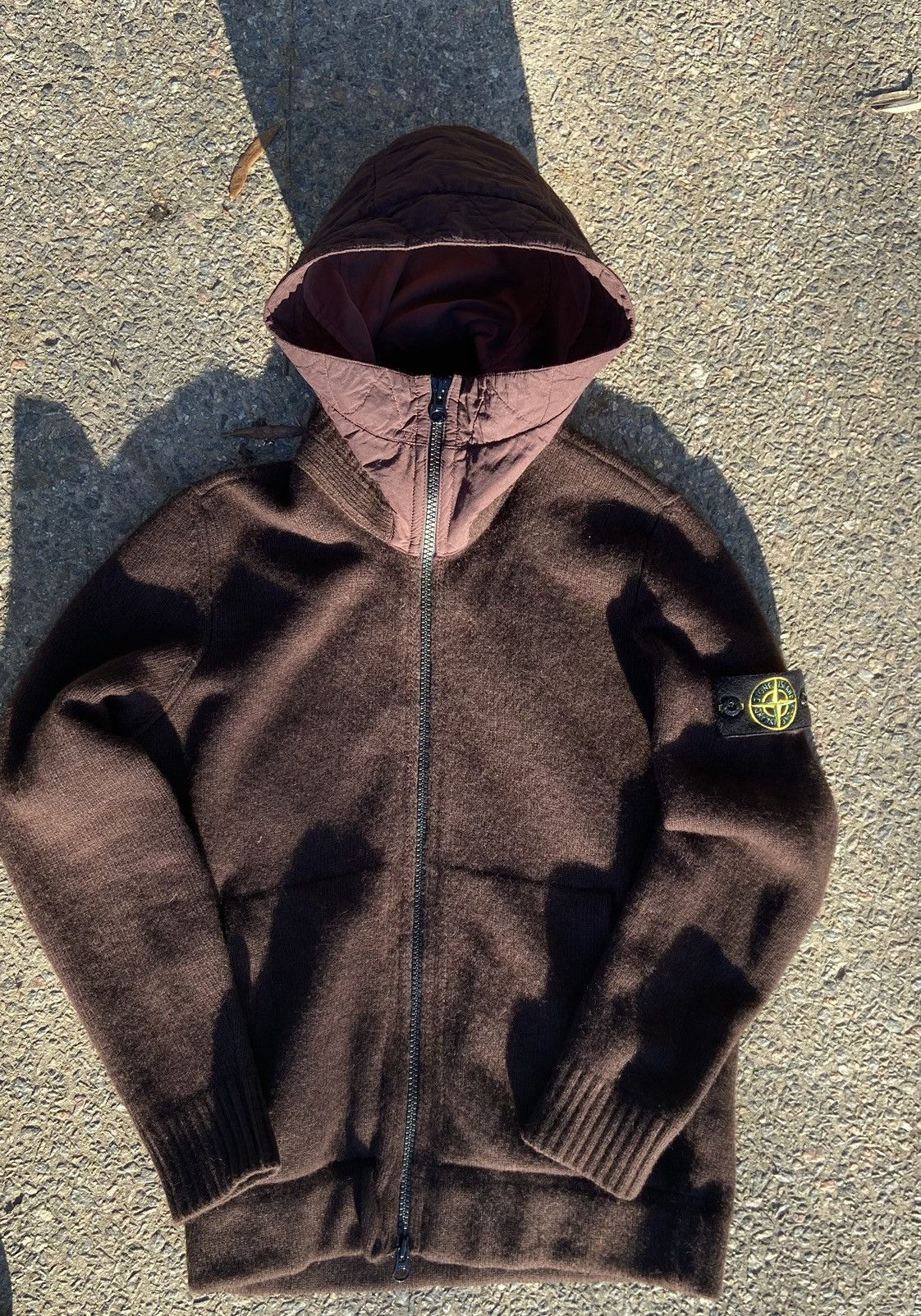 Stone Island × Streetwear × Vintage 🟤Stone Island knit zip up hoodie wool🟤 | Grailed