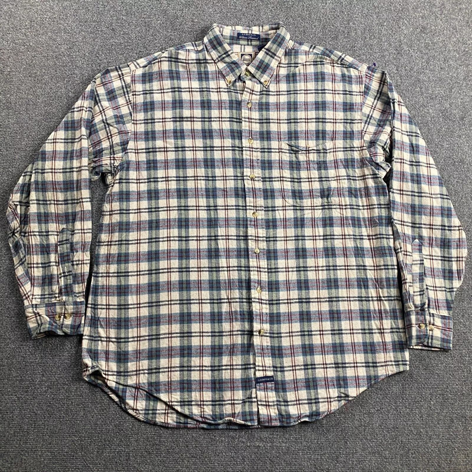 G.H. Bass & Co. Vintage G.H. Bass Flannel Shirt Men's XL Long Wilton ...