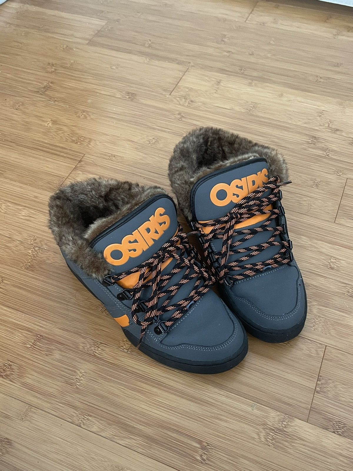 Osiris osiris fur nyc 83 mid shr orange sneakers | Grailed