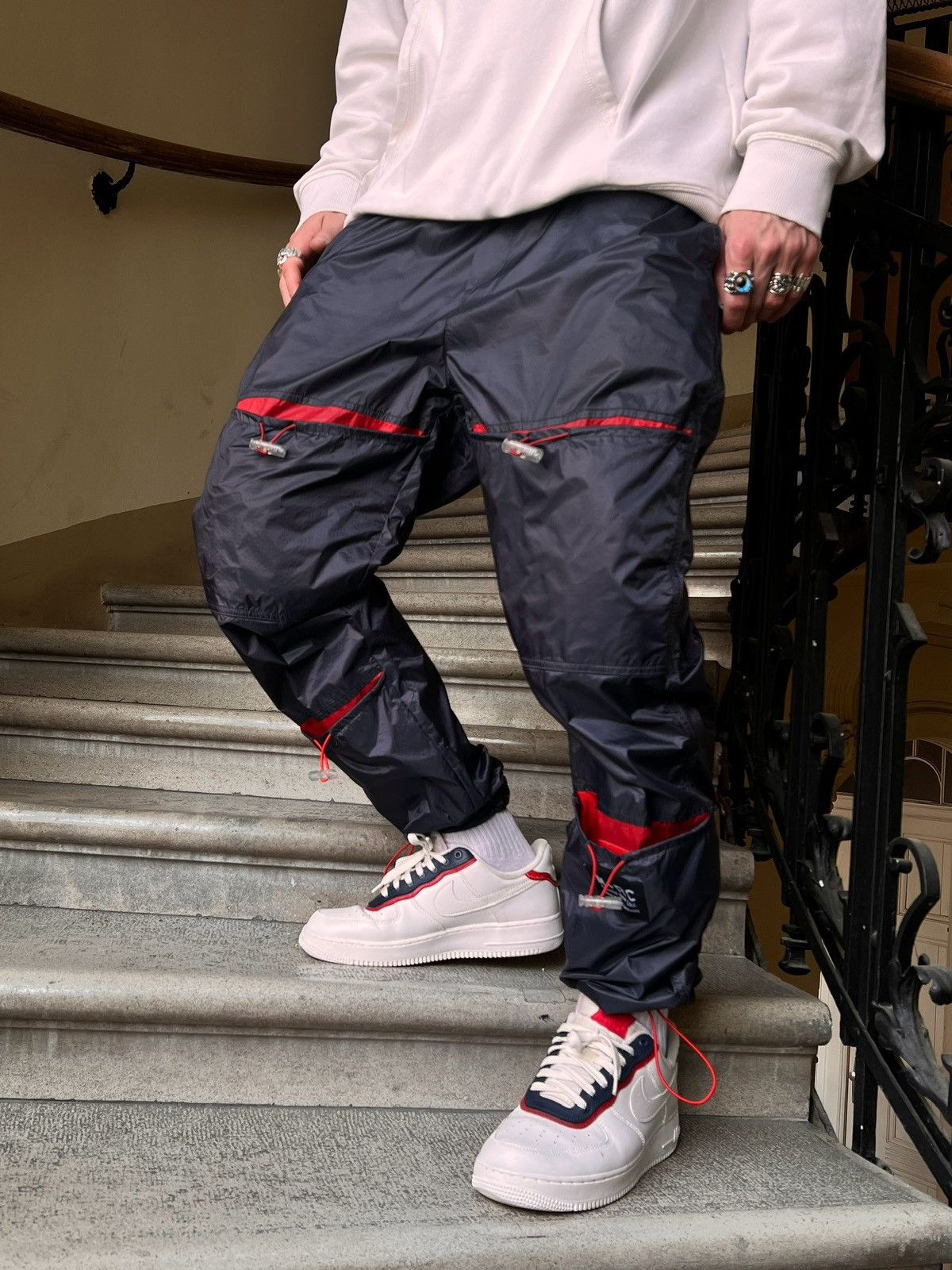 M+Rc Noir Crazy M+RC NOIR Toggle technical rave cargo nylon track pant ...