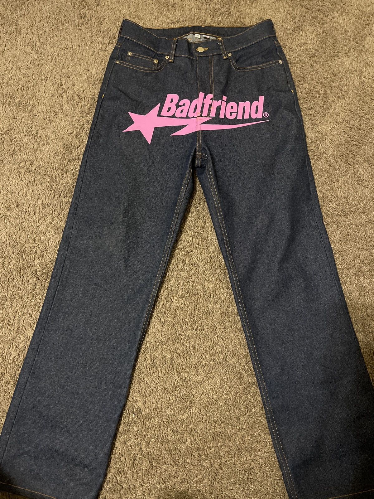 Badfriend Badfriend star pants (Indigo/pink) | Grailed