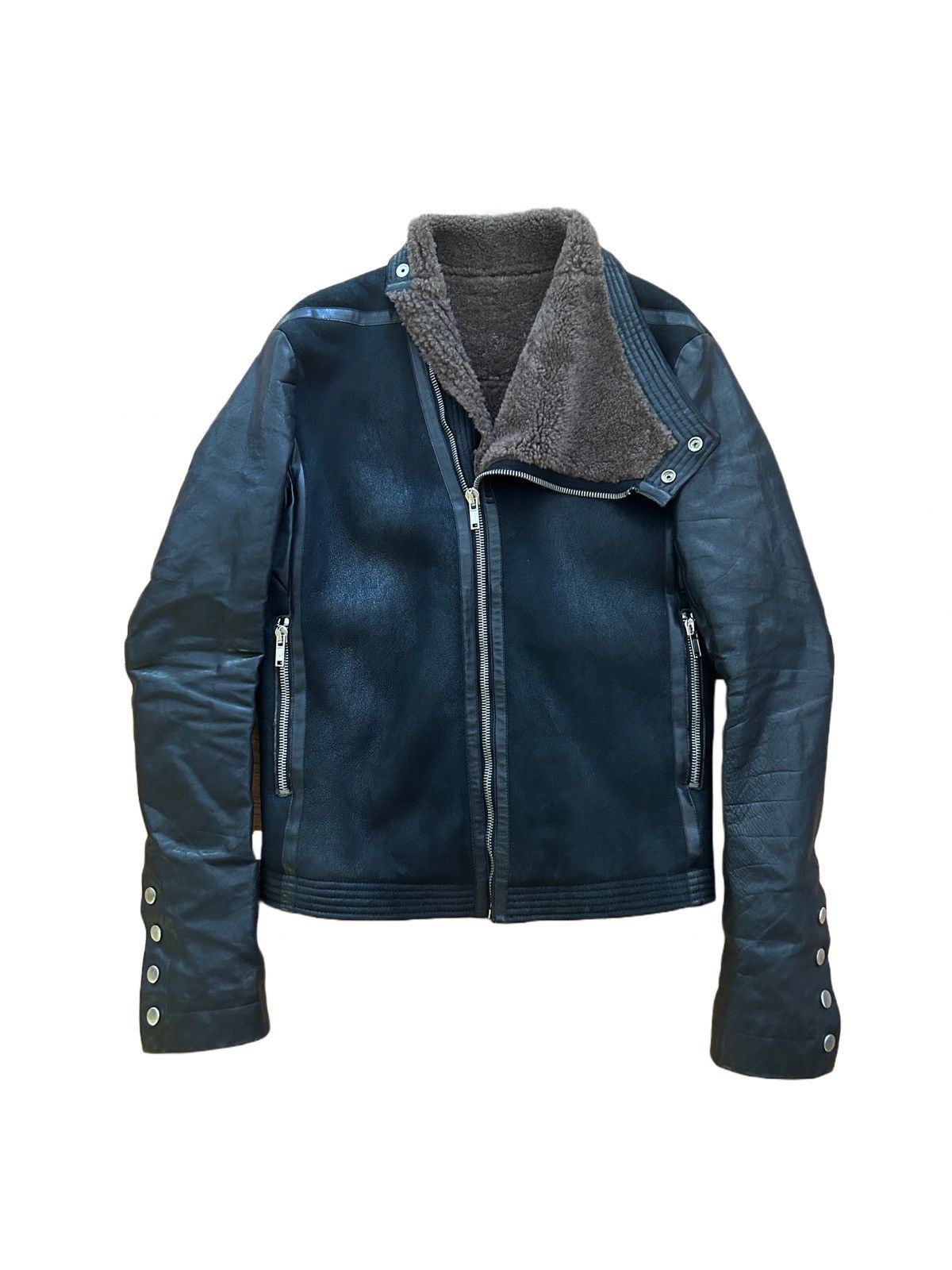 Rick Owens RICK OWENS “MOUNTAIN” FW 12 SLAVE SHERPA LEATHER JACKET ...