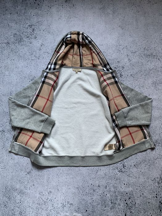 Vintage Vintage Burberry Hoodie Zip Up Man Grey Designer London | Grailed