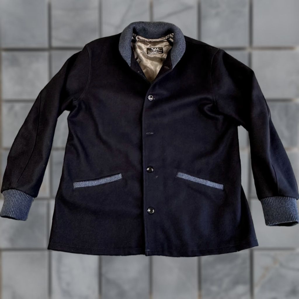 Vintage Woolrich Hunting Coat Men's Large Navy Chore Button Up Lined ...