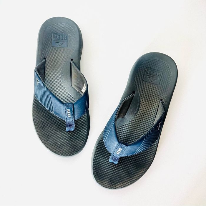 Reef MENS REEF Black Navy Blue Flip Flop Beach Pool Sandals Shoes | Grailed