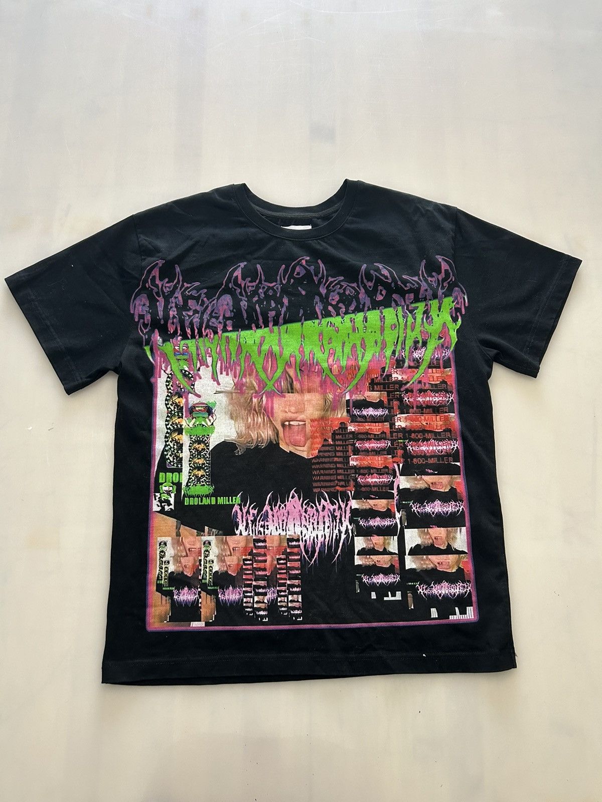 Streetwear Droland miller v4 pink and green graphic t shirt | Grailed