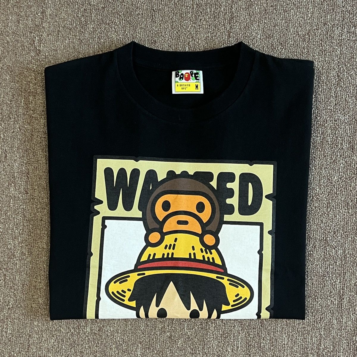 Bape Bape X One Piece WANTED Poster Milo Tee | Grailed