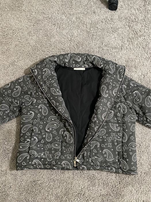 Mnml Mnml La Paisley Cropped Puffer Jacket Grey Grailed
