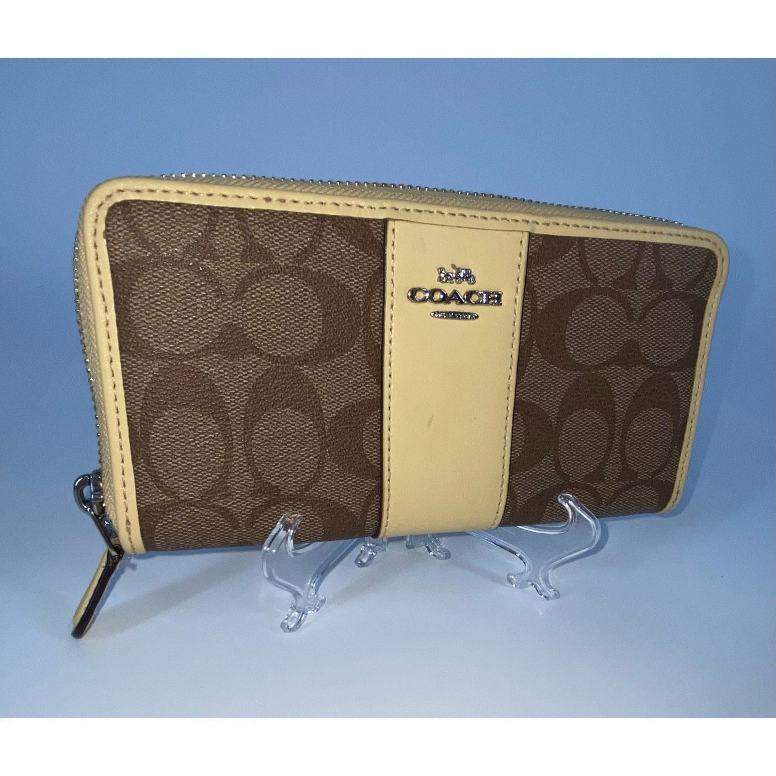 Coach COACH Long Wallet Signature Zip Around PVC Leather | Grailed