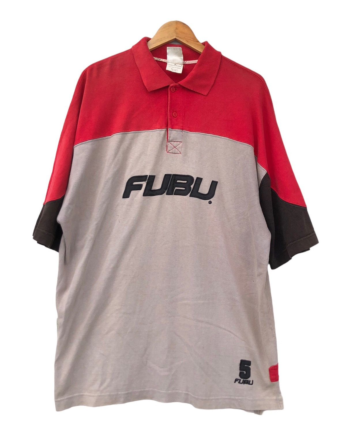 Fubu × Vintage 🔥Vintage Fubu 5 Over Size Hip Hop Multi Color Polo Shirt ...