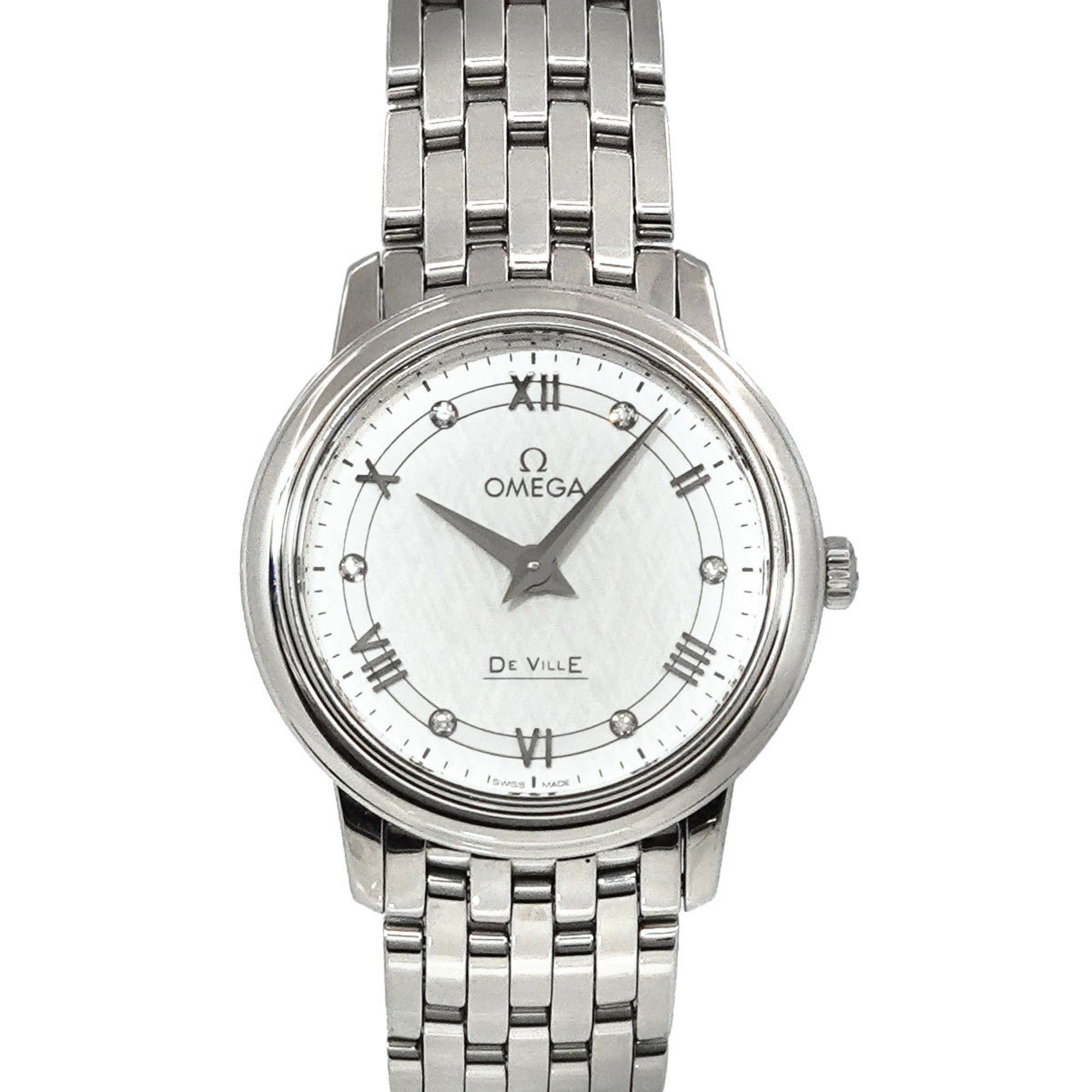 Omega OMEGA De Ville Prestige 424 10 27 60 52 002 Ladies Watch 6P Diamond Silver Quartz | Grailed