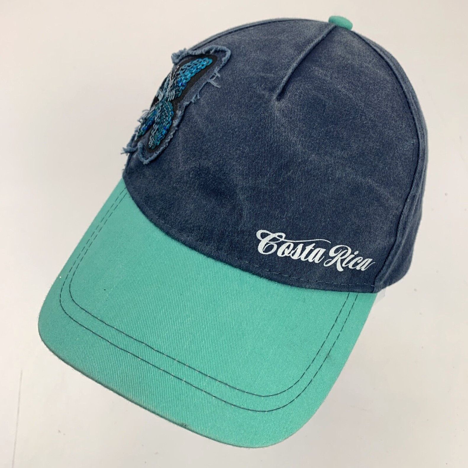 Vintage Costa Rica Sequin Butterfly Womens Ball Cap Hat Adjustable ...