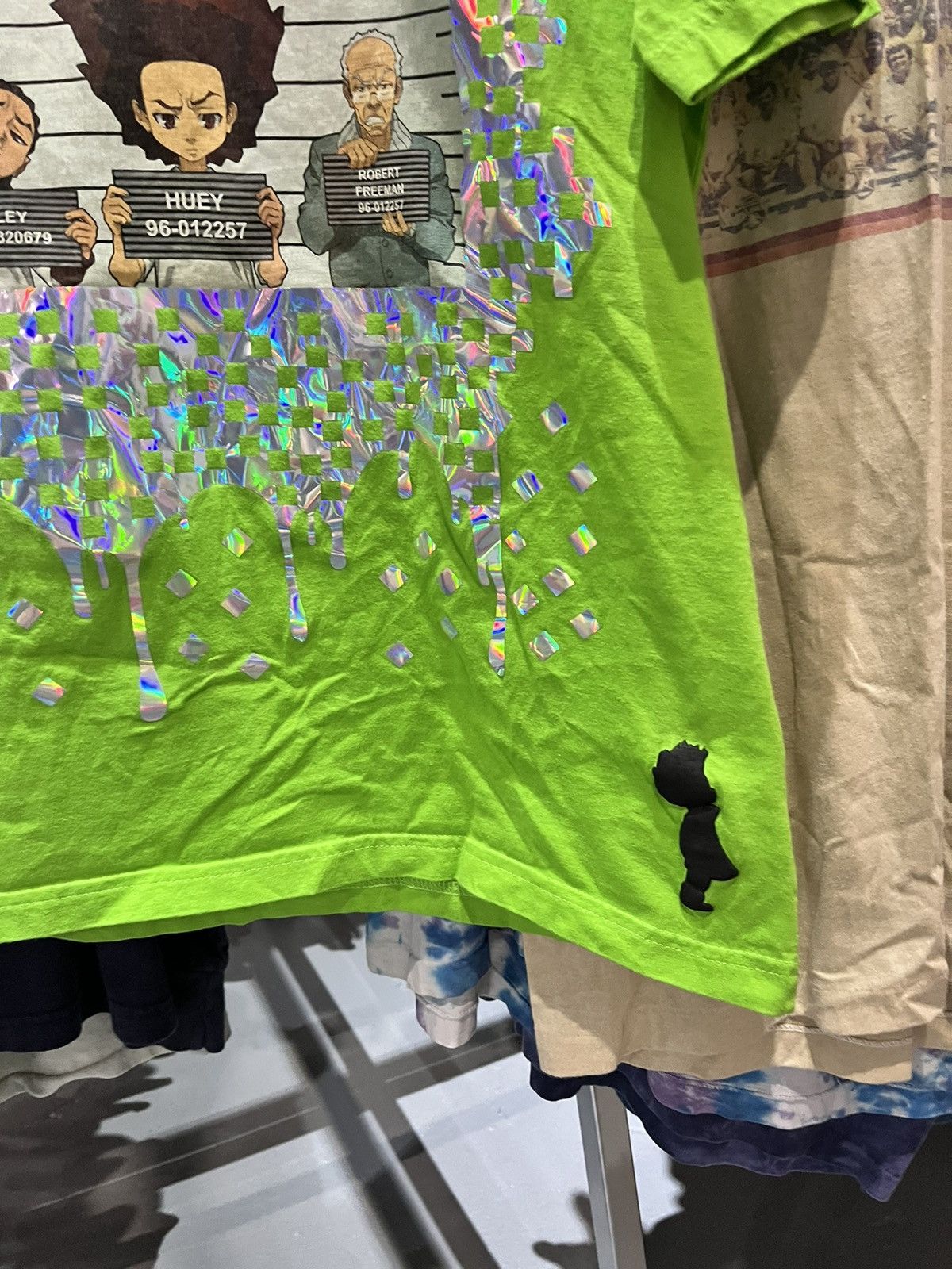 Vintage The Boondocks Huey Riley Robert Mugshot Reflective T-Shirt ...