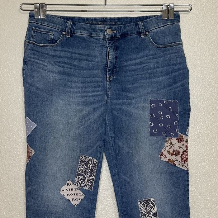 Chicos Chico’s So Slimming Patches Girlfriend Crop Jeans | Grailed