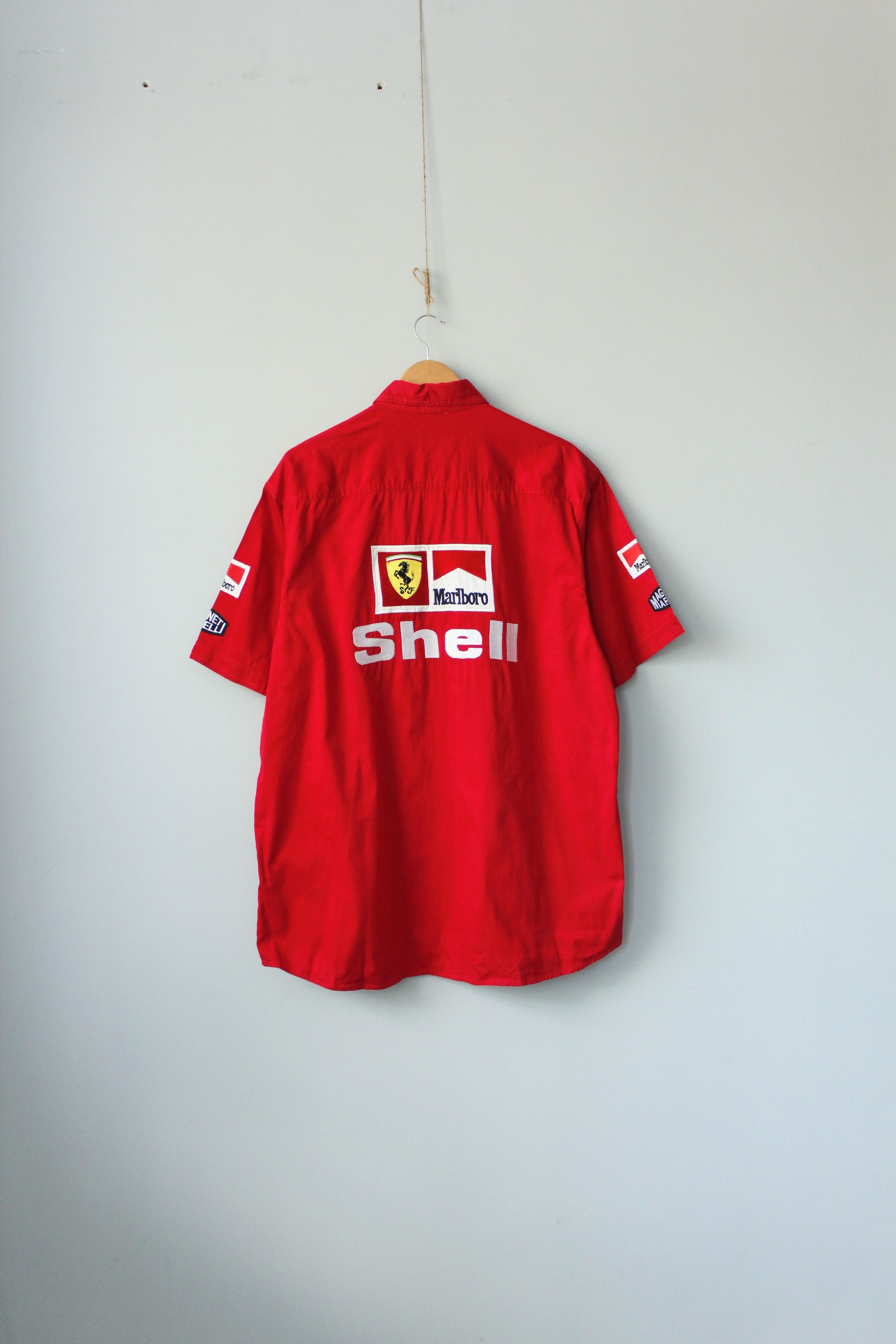 Ferrari × NASCAR × Racing Ferrari Button Up Shirt Shell Marlboro XL ...