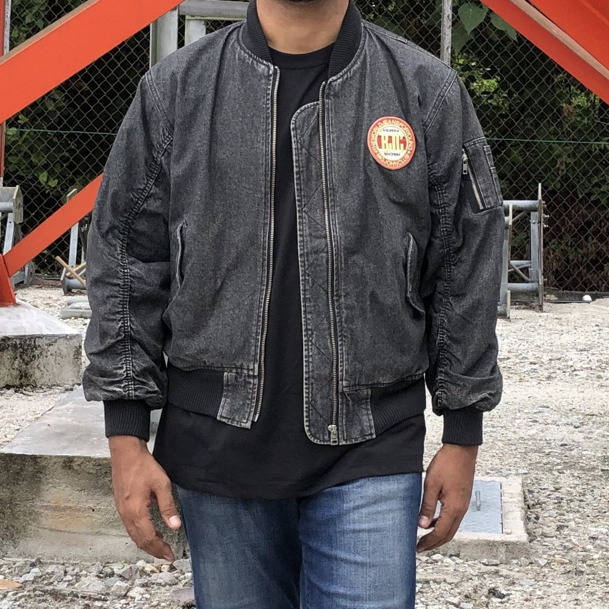 Big John × Bomber Jacket × Vintage Vintage Big John Aeronautics Denim Bomber Jacket Jacket | Grailed