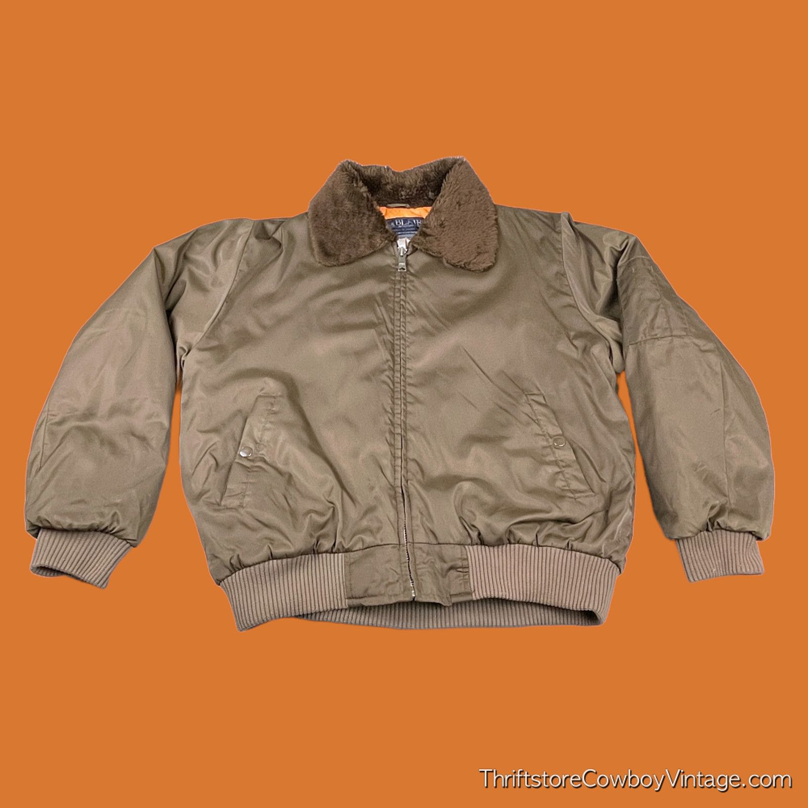 Vintage Vintage Bomber Jacket Brown Blair 70s Faux Shear Collar | Grailed