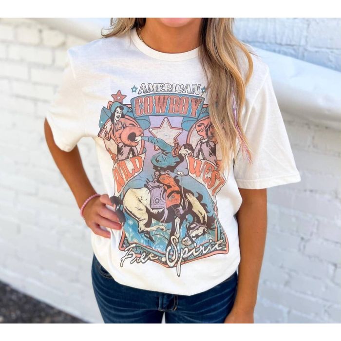 Designer J.COONS american cowboy wild west t-shirt in white | Grailed