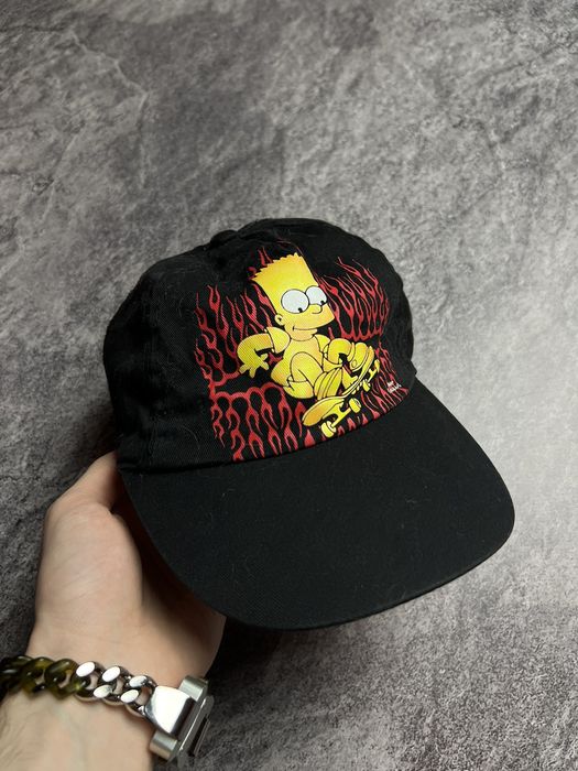 Vintage 00s The Simpsons Bart simpson skate flame cap Matt groening ...