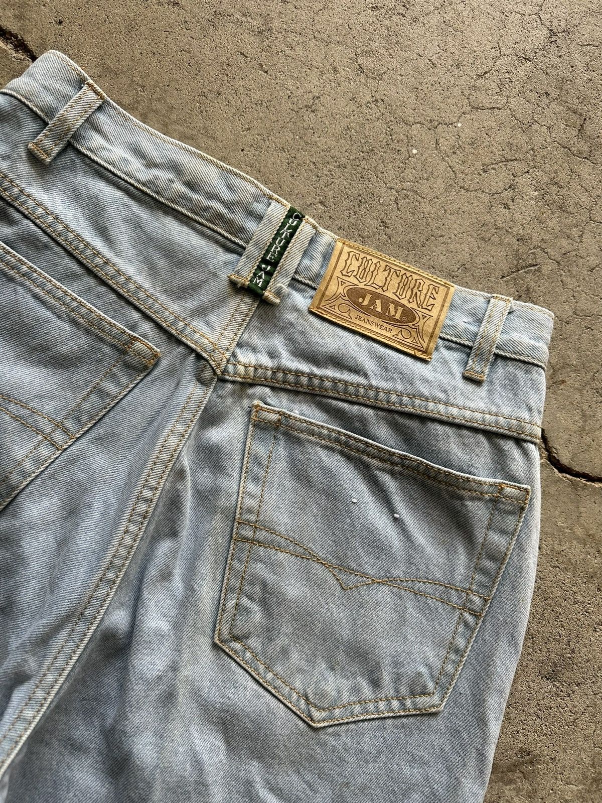 Vintage 1990s Vintage Baggy Jean Shorts Jorts Light Blue Culture Jam ...