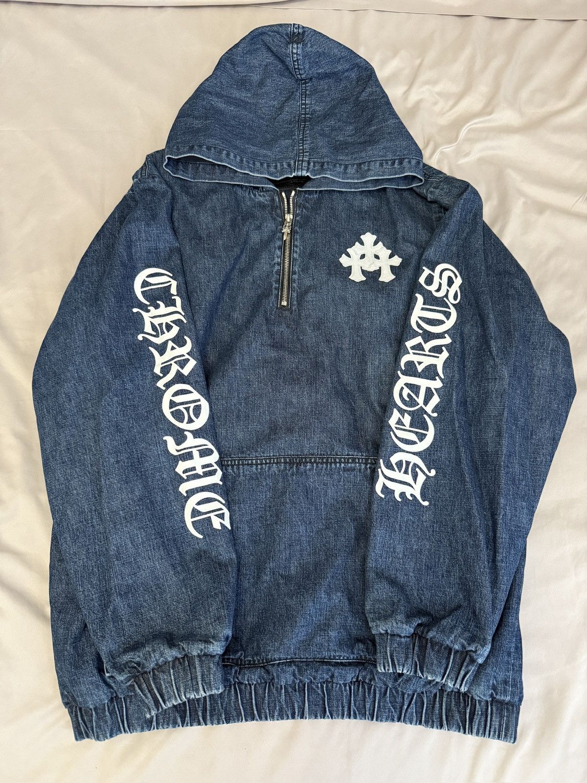 Chrome Hearts Chrome Hearts Ruckus Hooded Denim Cross Patch Jacket ...