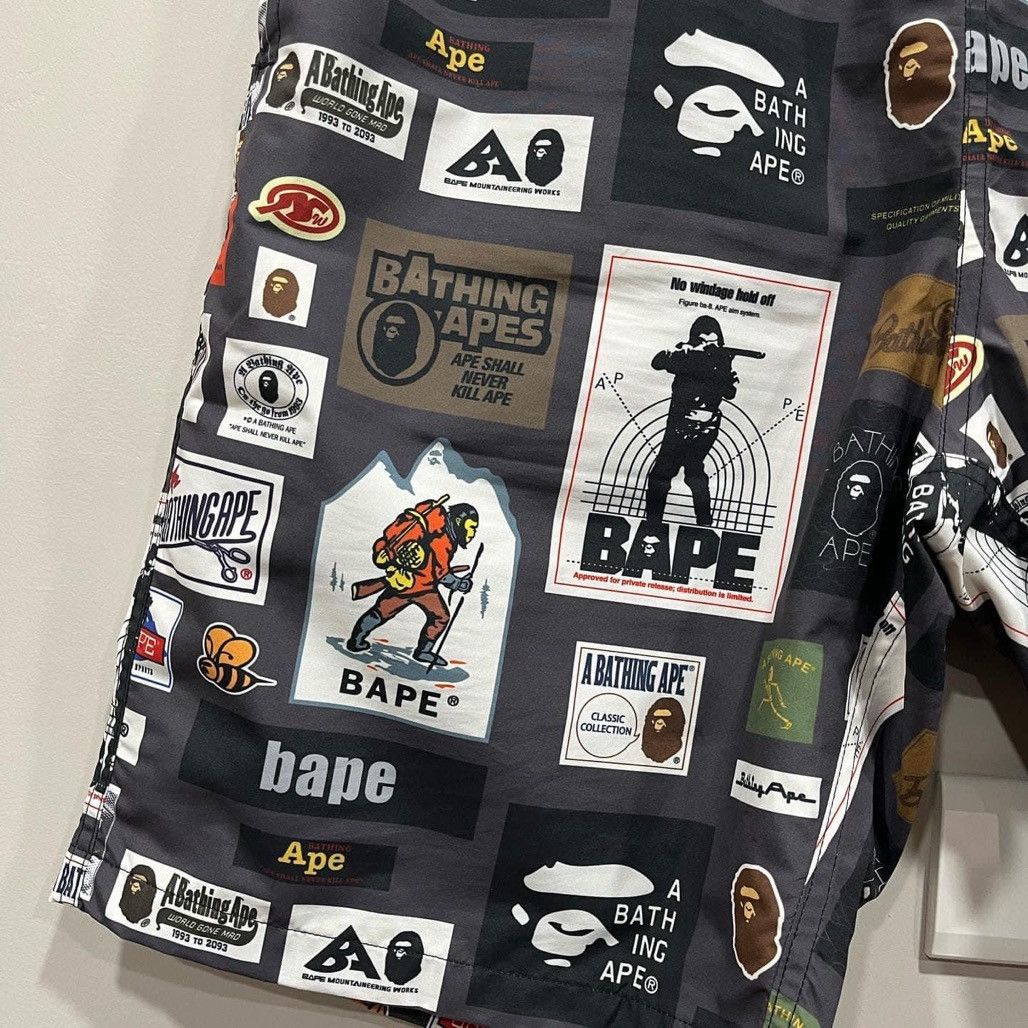 Bape MULTI LABEL BEACH SHORTS | Grailed