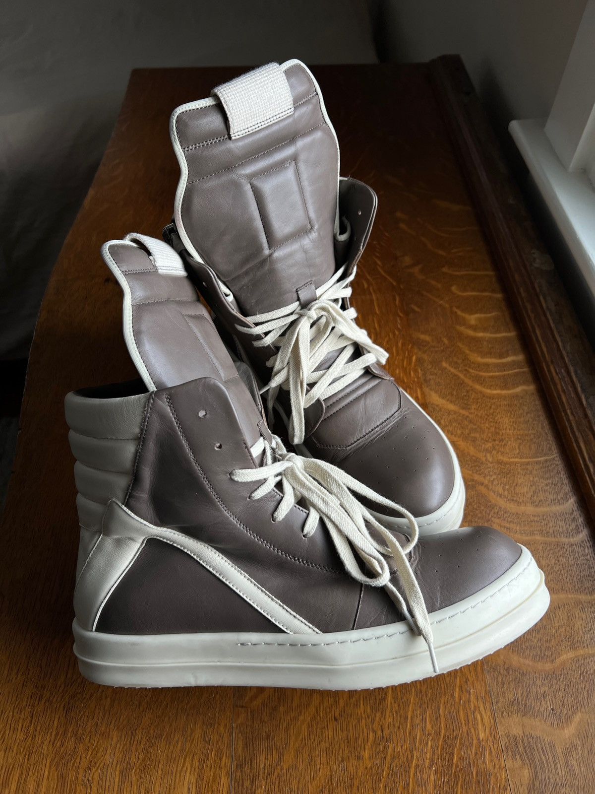 Rick Owens Rick Owens Dust/Milk Geobaskets - Size 45 | Grailed