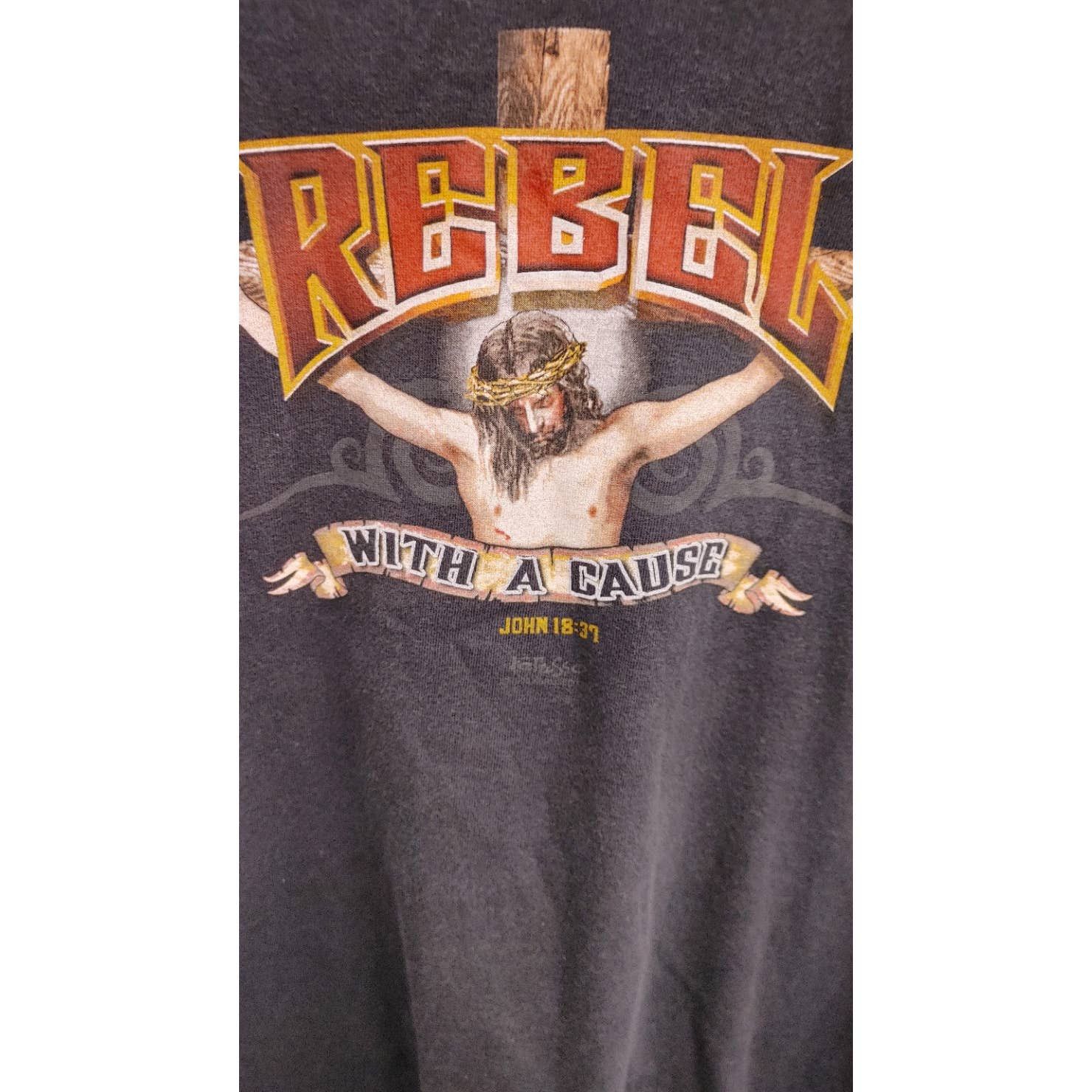 Anvil Vintage Graphic TShirt Christian Rebel With a Cause Jesus XL ...