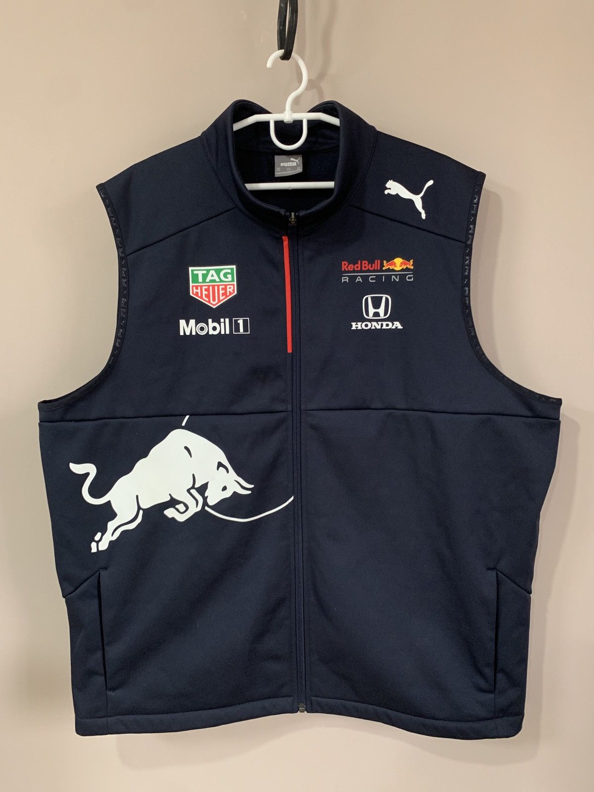 Formula 1 × Honda × Racing Mens Red Bull Honda Zip Vest Jacket Formula ...