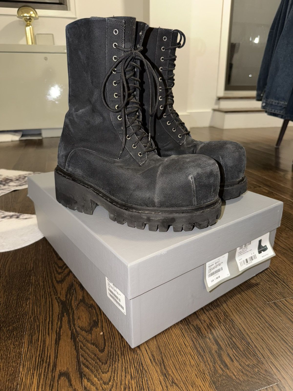 Balenciaga Balenciaga Stomper Boot in Black Canvas | Grailed