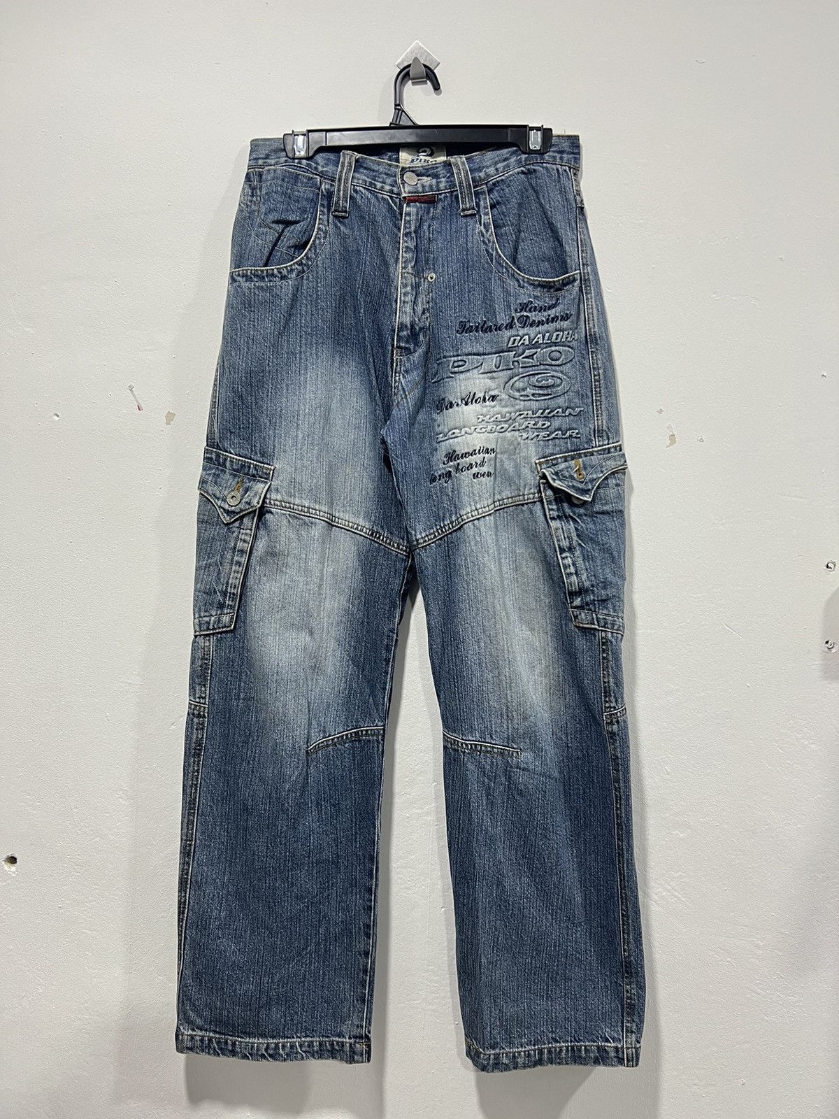 Vintage Vintage Piko Surfwear Wording Cargo Pants Denim Jeans | Grailed