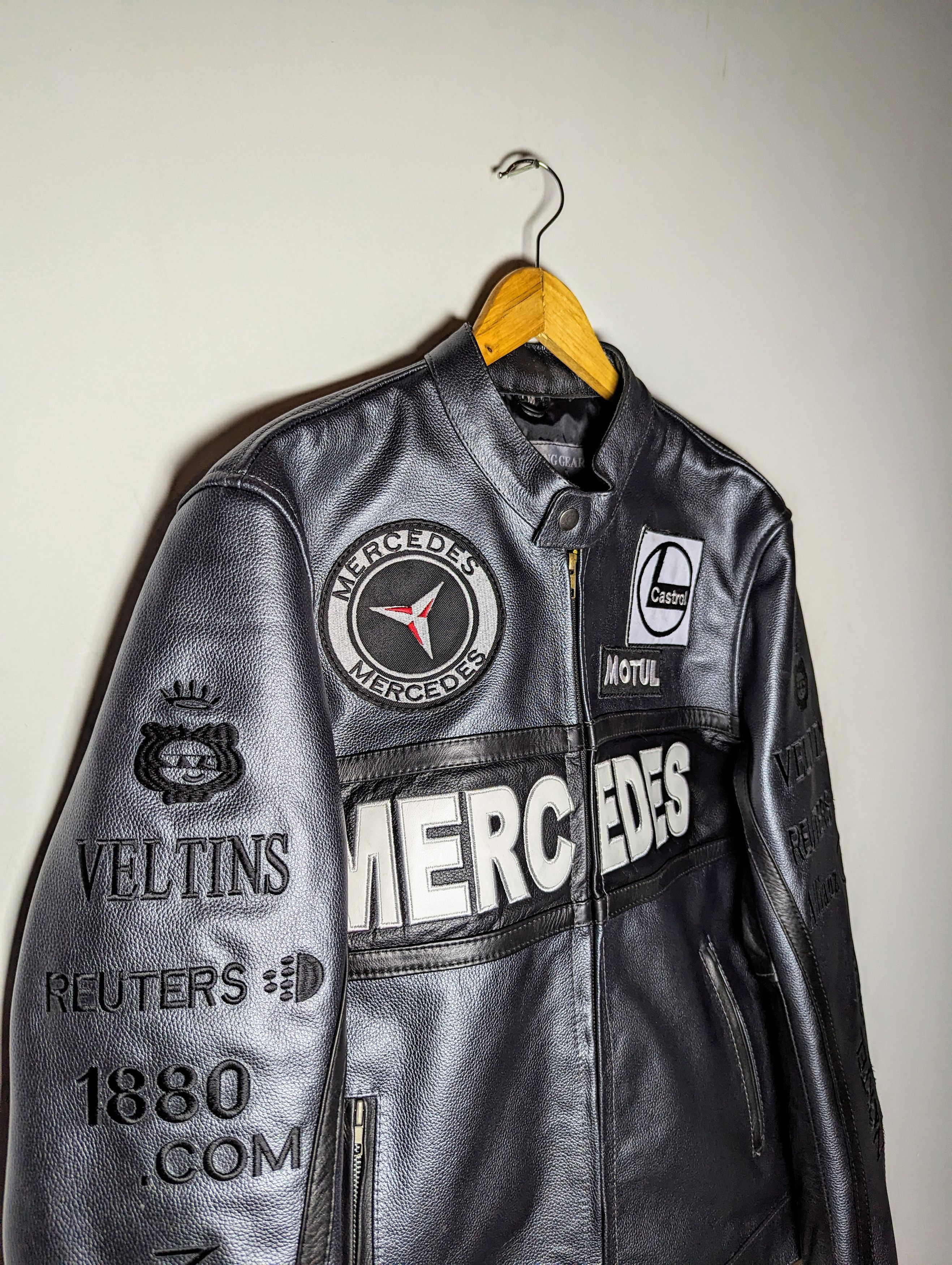 Leather Jacket × Mercedes Benz × Racing 🔥🔥 Mercedes Benz Leather Jacket ...