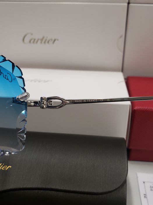 Cartier Cartier Sunglasses Harmattan Platinum Custom Diamond Cuts | Grailed
