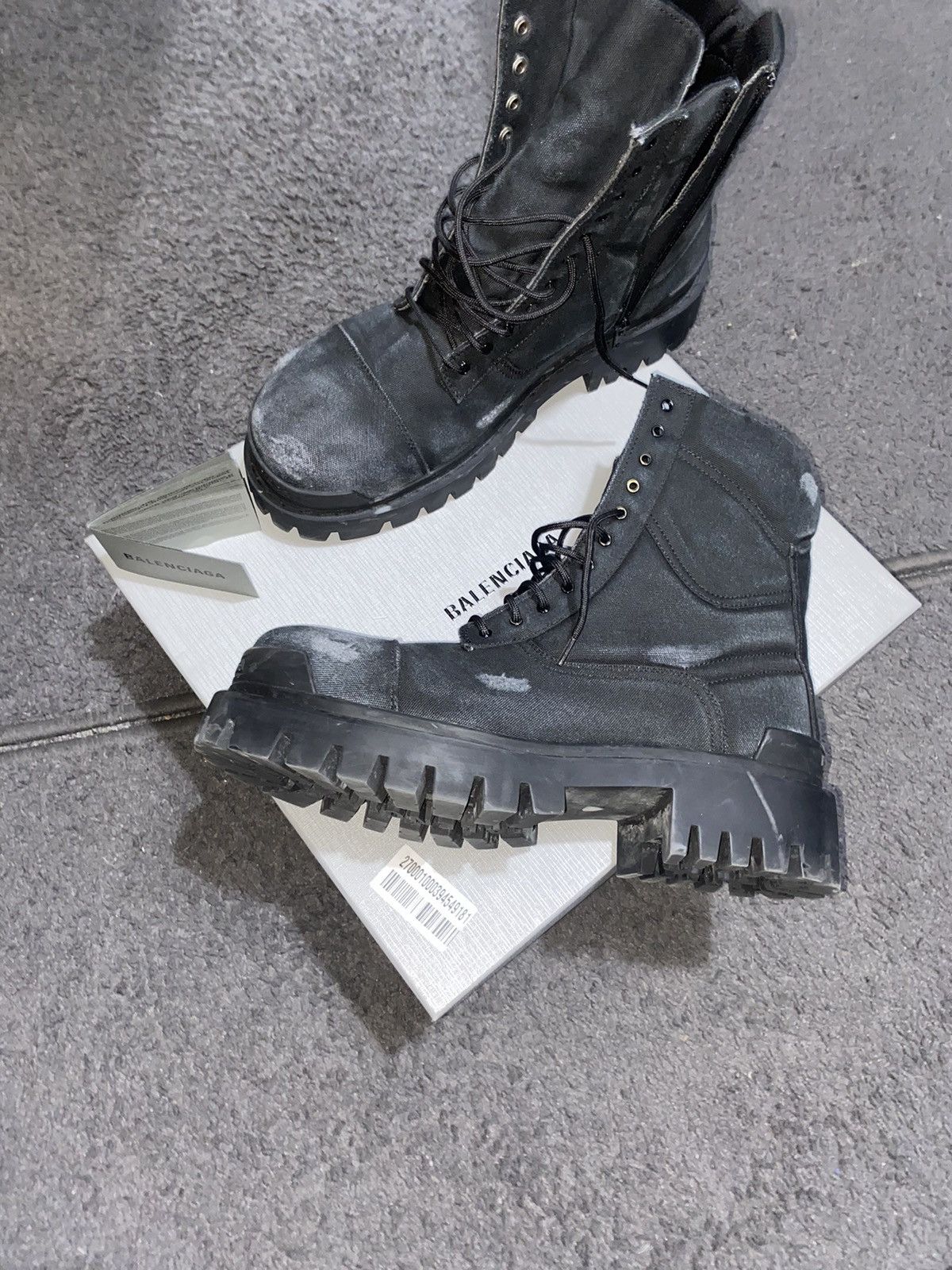 Balenciaga balenciaga canvas 20MM combat strike boot | Grailed