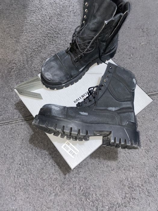 Balenciaga balenciaga canvas 20MM combat strike boot | Grailed