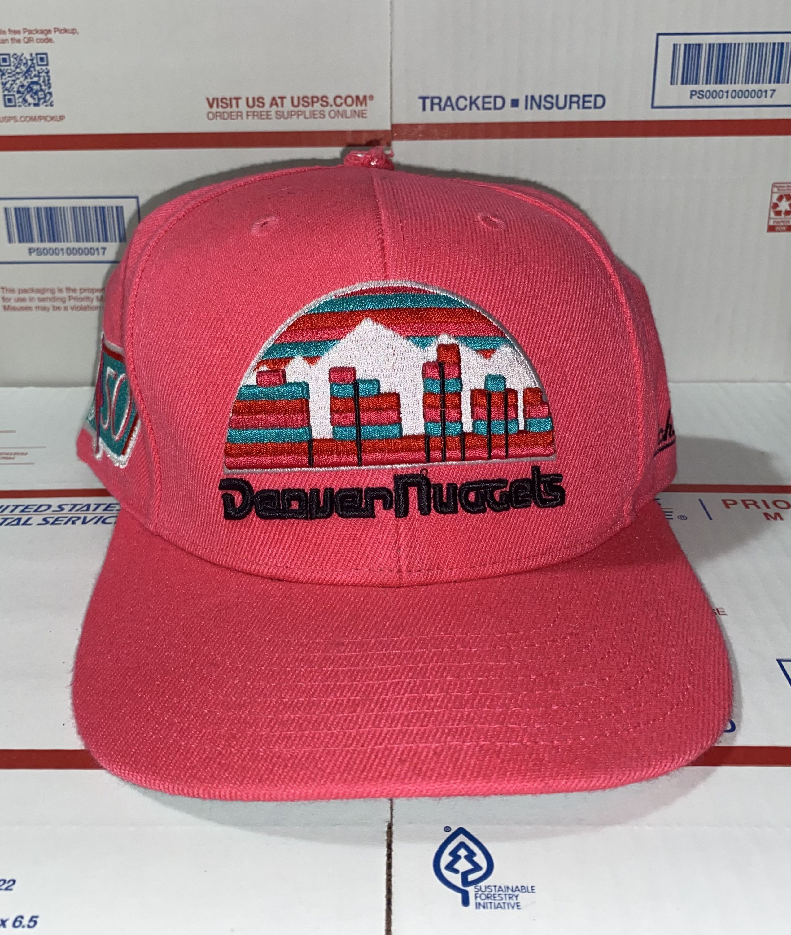 Custom × Mitchell & Ness × NBA Denver Nuggets Fitted hat 7 1/4 NBA ...