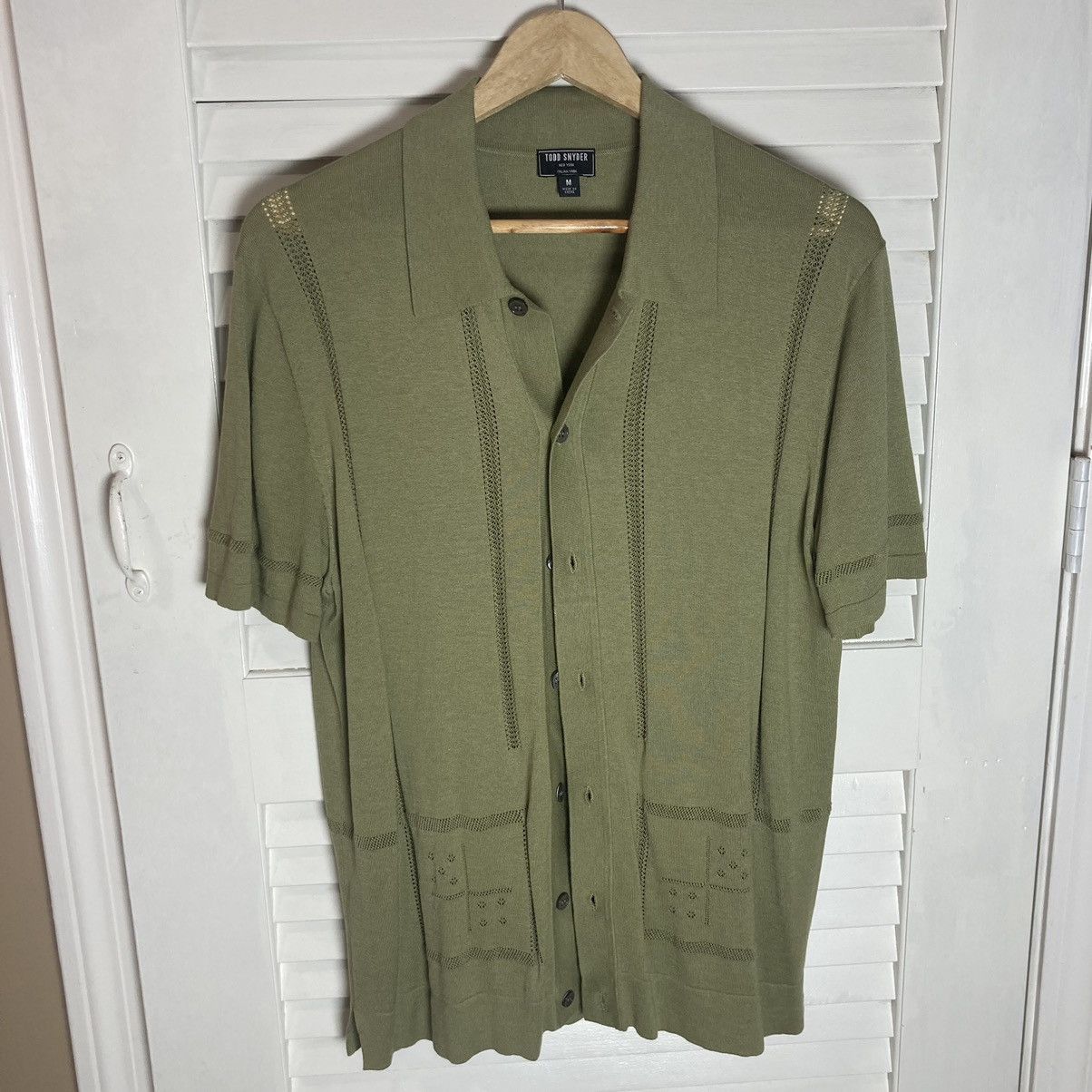 Todd Snyder Full Placket Cabana Sweater Polo in Sage- M | Grailed