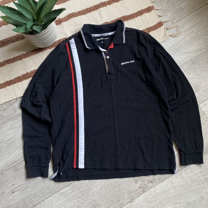 Vintage VINTAGE MERCEDES BENZ AMG OFFICIAL BIG LOGO LONG SLEEVE POLO ...