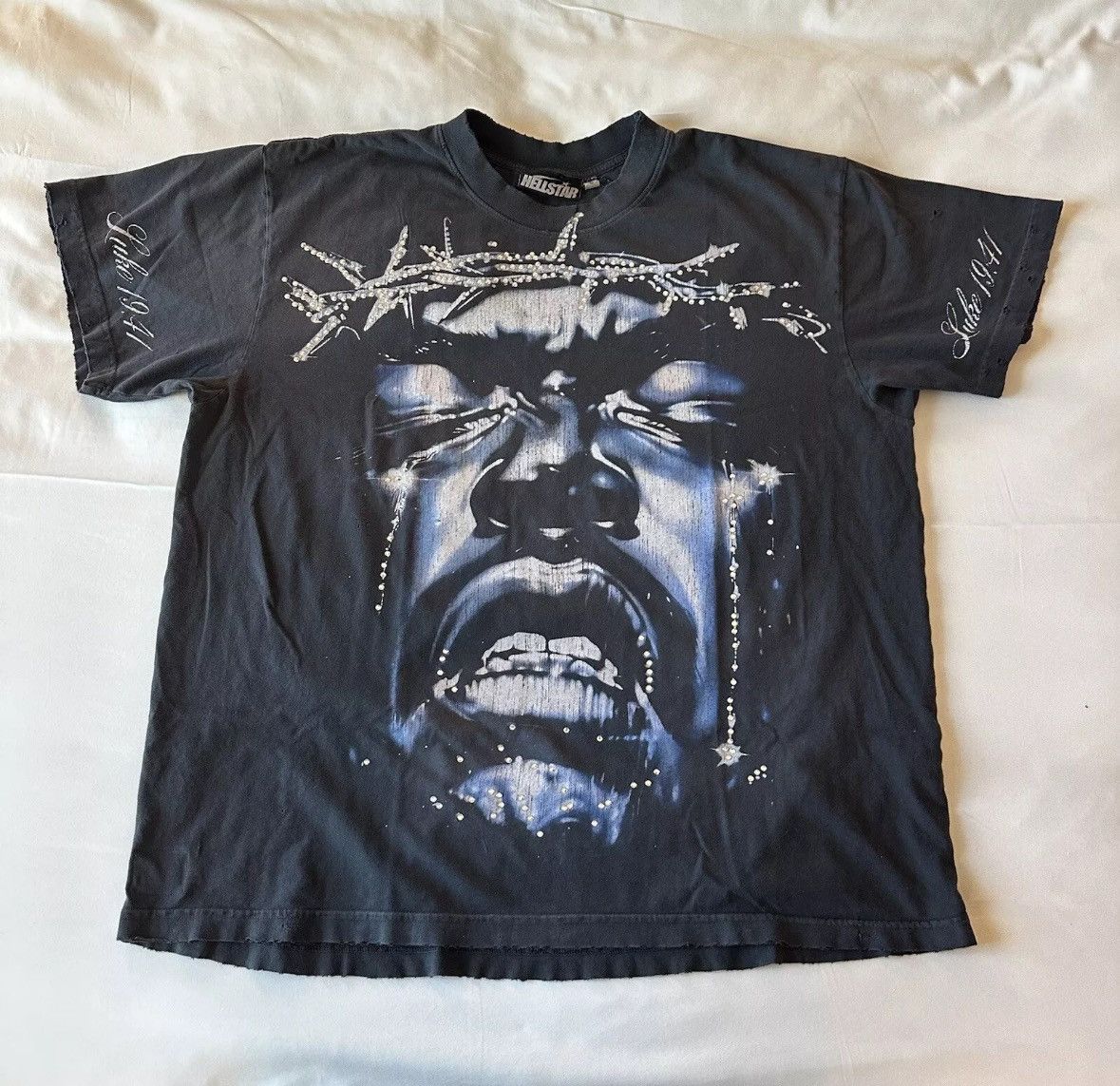 HELLSTAR Hellstar Capsule 11 ComplexCon Rhinestone Black Tee | Grailed