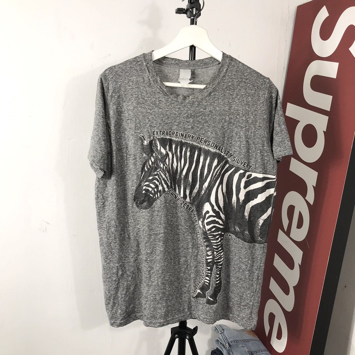 Animal Tee × Art × Vintage Psychedelic rare Vintage rayon Zebra ...