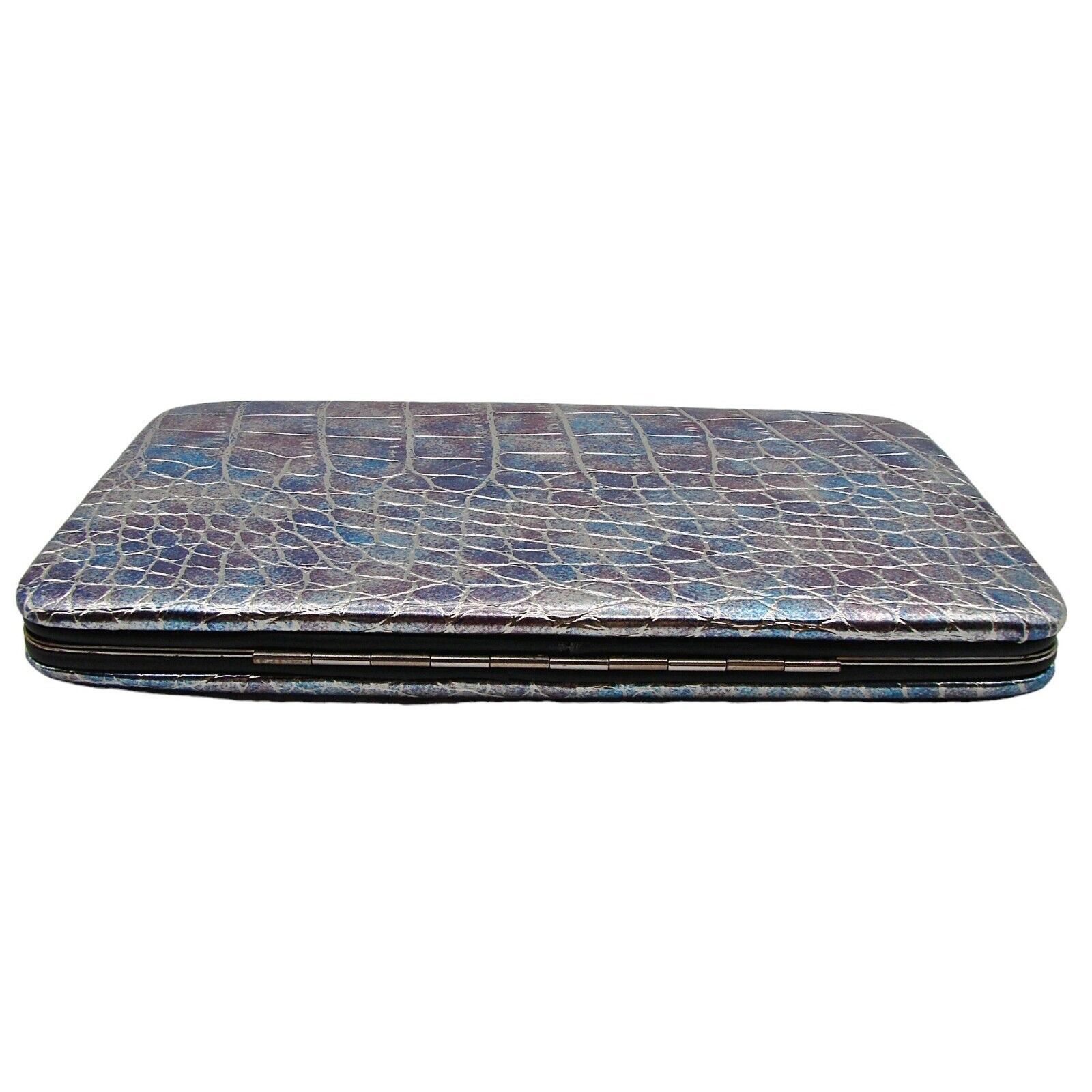 Vintage NEW Snap Wallet Faux Crocodile Skin Iridescent Holographic C ...
