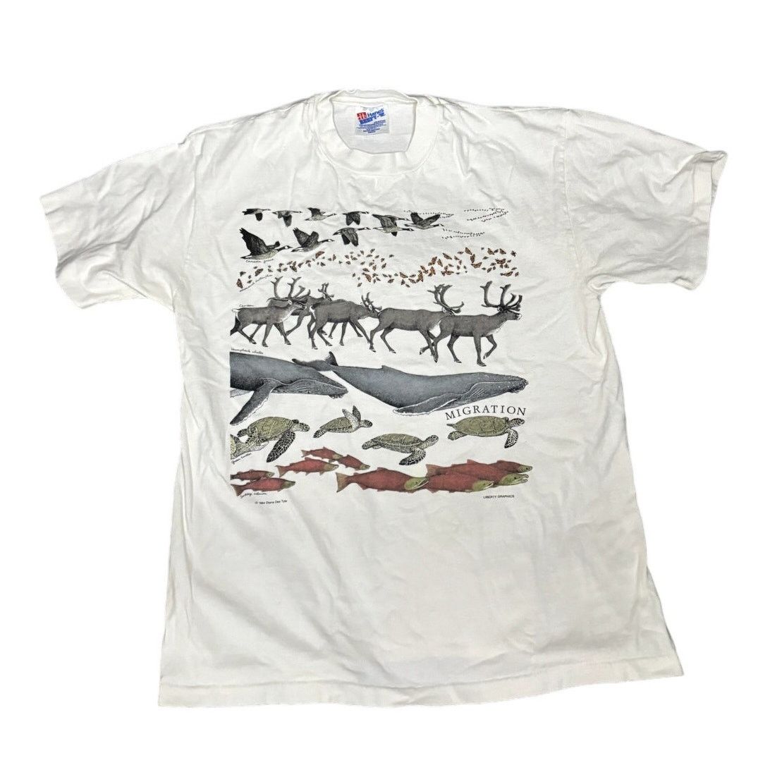 Hanes Vintage 90s Animal Migration Tee | Grailed